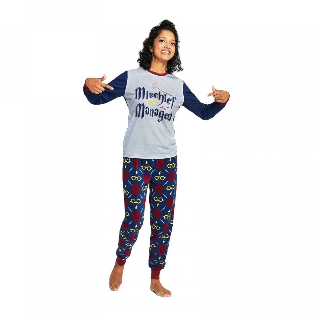 Harry Potter Women's Holiday "Mischief Managed" Pajama Set, XS - Sofloria Discount Store